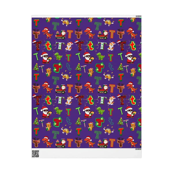 "T" Christmas Wrapping Paper – Alphabet Gift Swap Collection – Cady ...