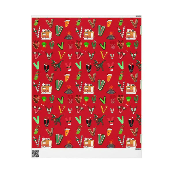 "V" Christmas Wrapping Paper – Alphabet Gift Swap Collection – Cady ...