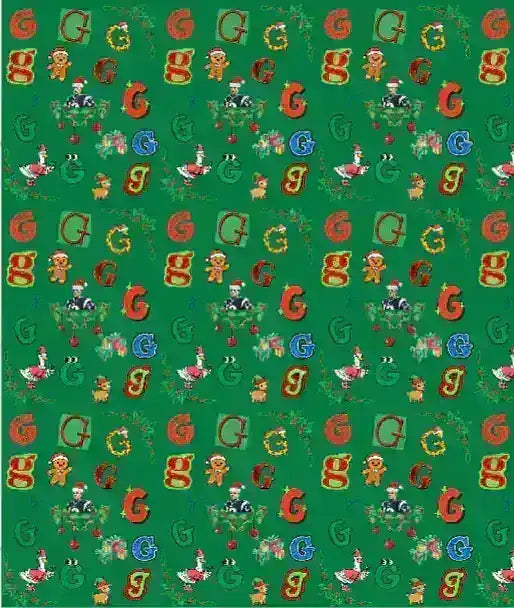 "G" Christmas Wrapping Paper – Alphabet Gift Swap Collection – Cady ...